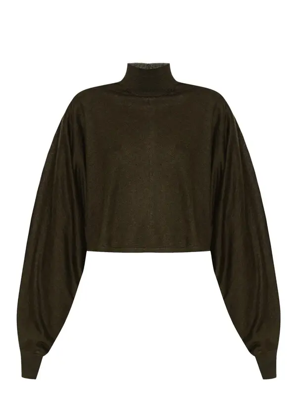 Alaïa Backless Turtleneck Sweater - Green