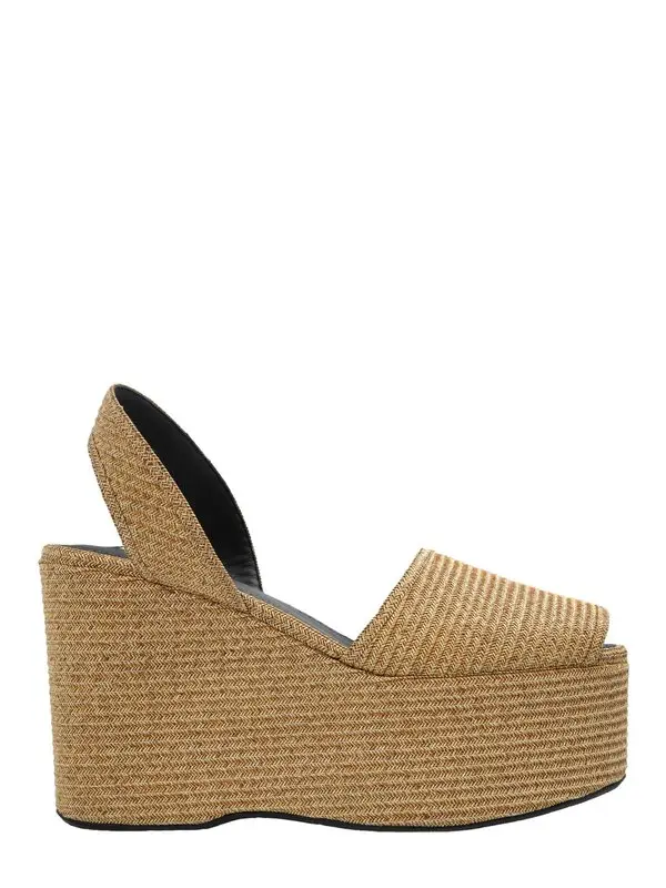 Alaïa Braided Wedge Sandals - Beige