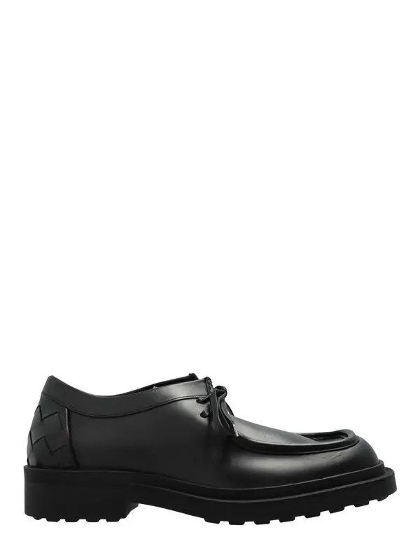 Bottega Veneta Ben' Leather Derby Shoes - Black