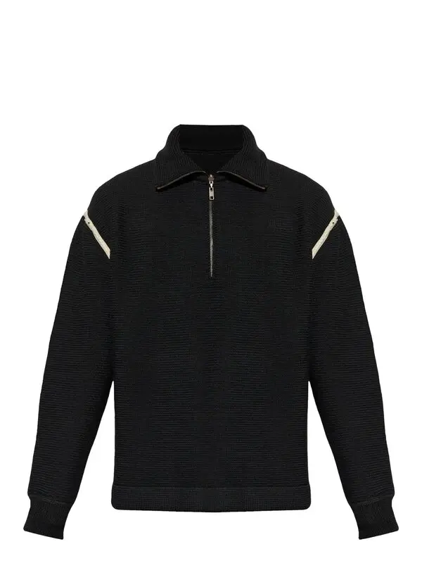 MAISON MARGIELA Zip-collar Wool Sweater - Black