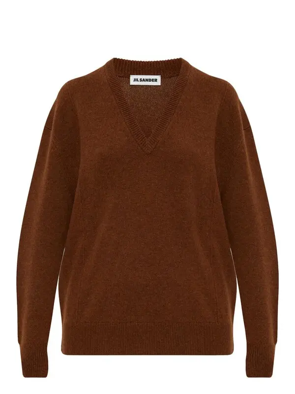 JIL SANDER Wool And Cashmere Blend Sweater - Brown