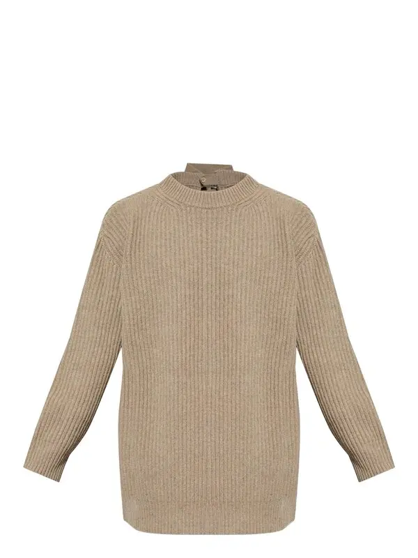 MAISON MARGIELA Wool Knit Sweater With Button Fastening - Beige