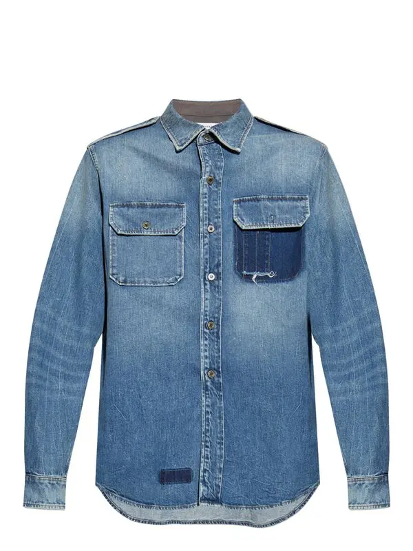 MAISON MARGIELA Vintage-effect Denim Shirt - Blue