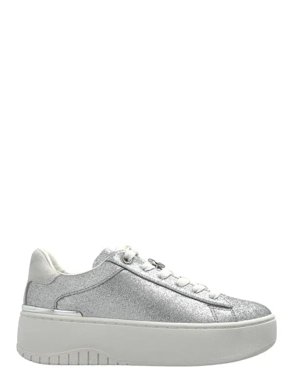 Michael Kors Dottie Glitter Leather Sneakers - Silver