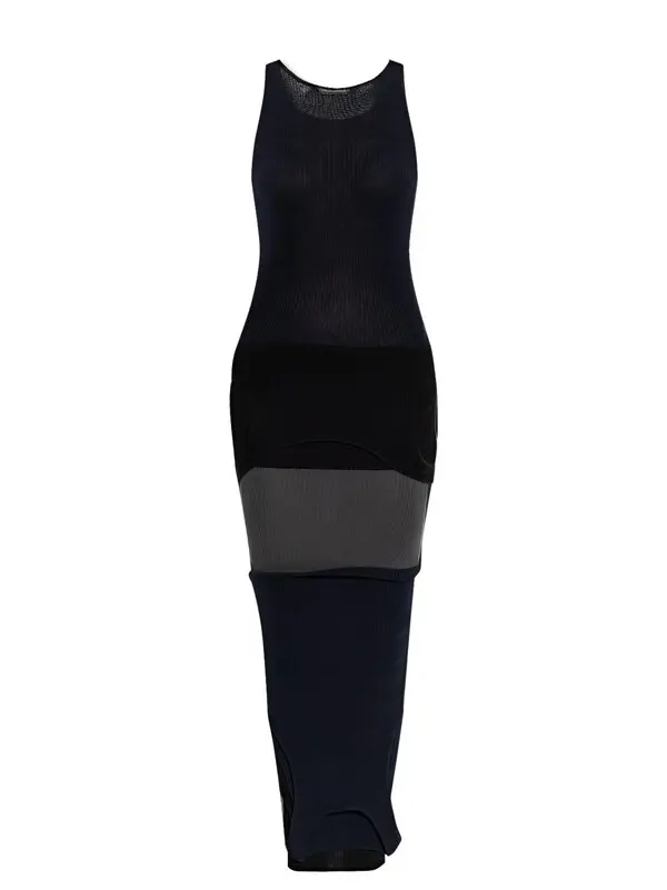 Balenciaga Ribbed Fitted Dress - Black
