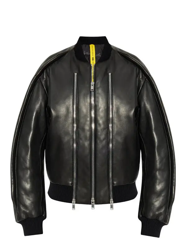 Moncler 6 Willow Smith Leather Bomber Jacket - Black