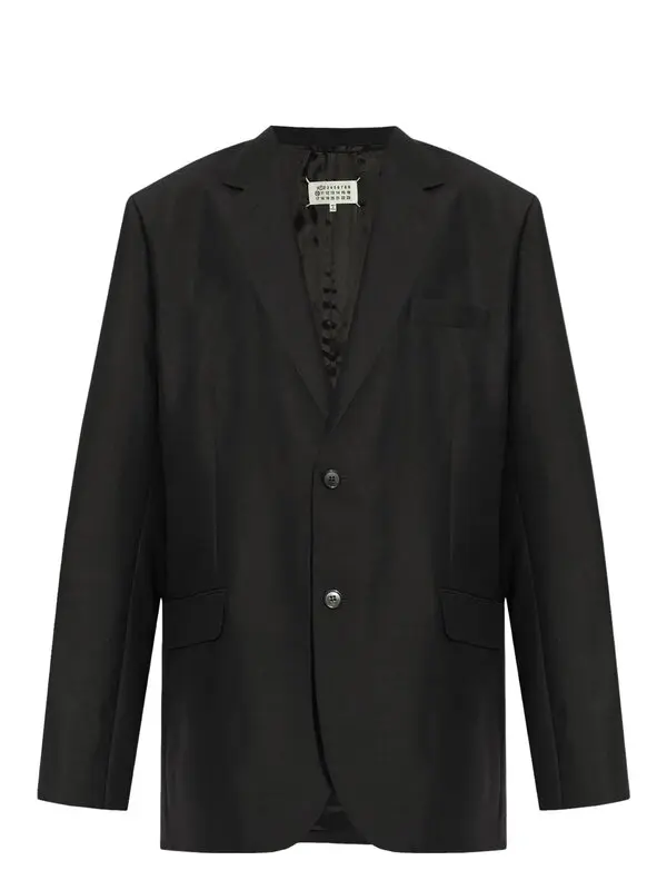 MAISON MARGIELA Wool Blazer With Open Lapels - Black