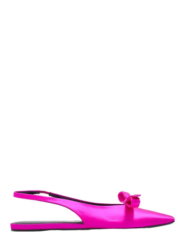 Balenciaga Satin Slingback Ballerinas - Neon
