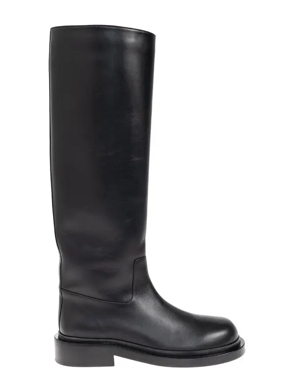 JIL SANDER Leather Knee-high Boots - Black