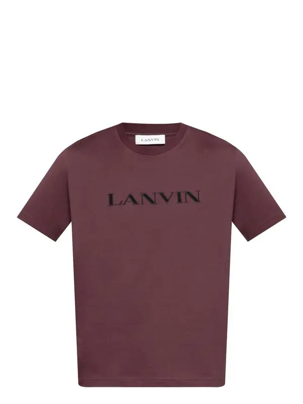 LANVIN T-shirt With Embroidered Logo - Burgundy