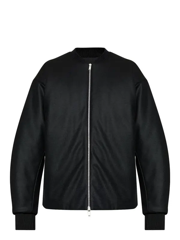 JIL SANDER Wool Bomber Jacket - Black