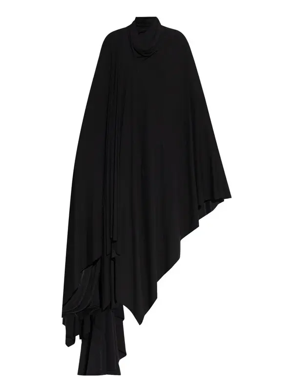 Balenciaga Oversized Dress With Stand-up Collar - Black