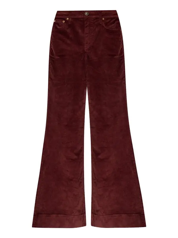 Rag & Bone Corduroy Flared Trousers - Burgundy