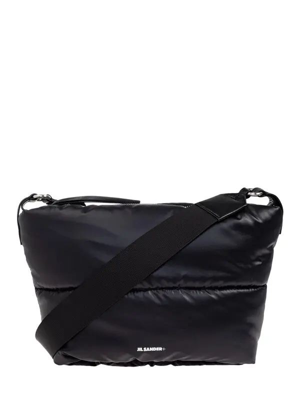 JIL SANDER Logo Shoulder Bag - Black