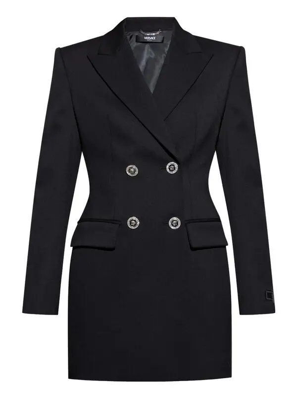 Versace Back Cut-out Jacket-style Dress - Black