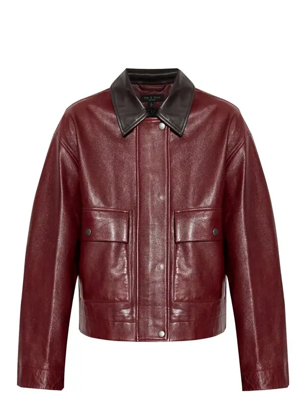 Rag & Bone Leather Jacket - Burgundy