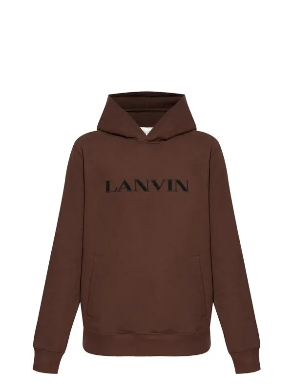LANVIN Sweatshirt With Embroidered Logo - Brown
