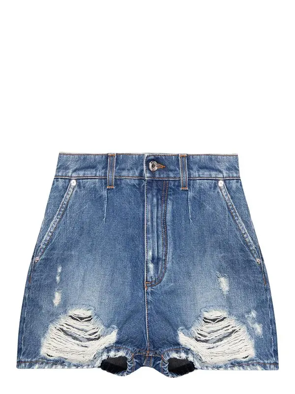 Dolce & Gabbana High-waisted Denim Shorts - Blue