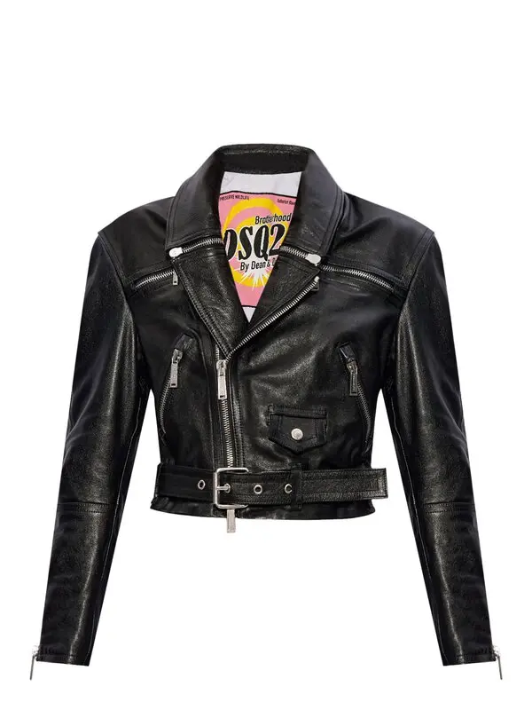 Dsquared2 Leather Jacket - Black