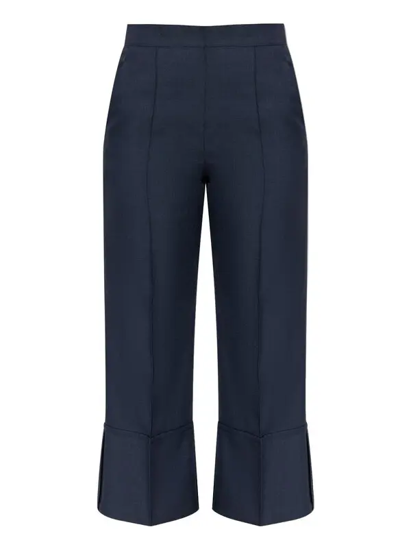 Theory Creased Culottes Trousers - Navy Blue