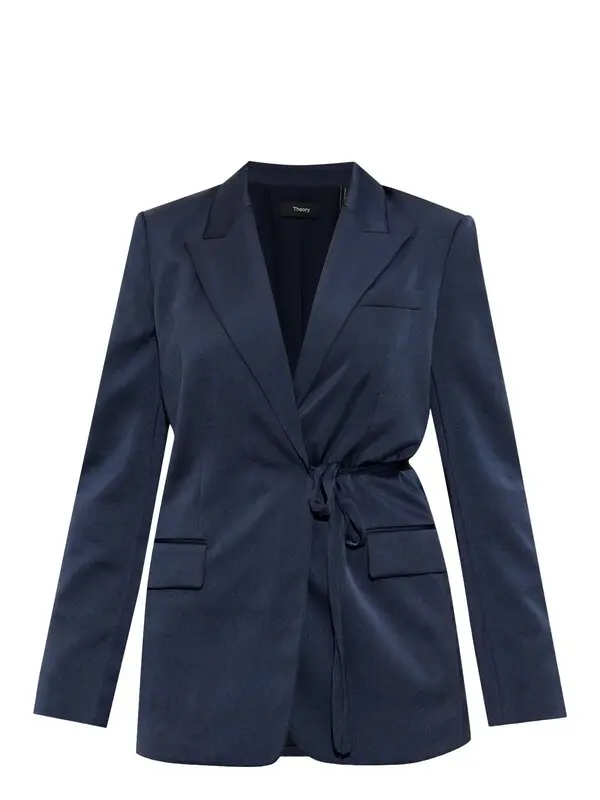 Theory Tie-waist Blazer - Navy Blue