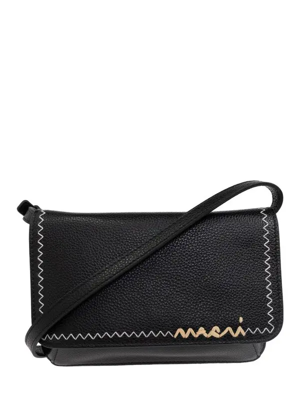 Marni Leather Shoulder Bag - Black
