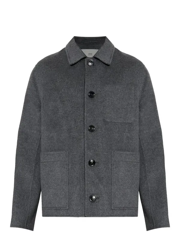 Ami Wool And Cashmere Jacket - Grey