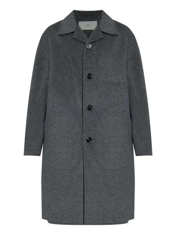 Ami Wool And Cashmere Coat - Grey
