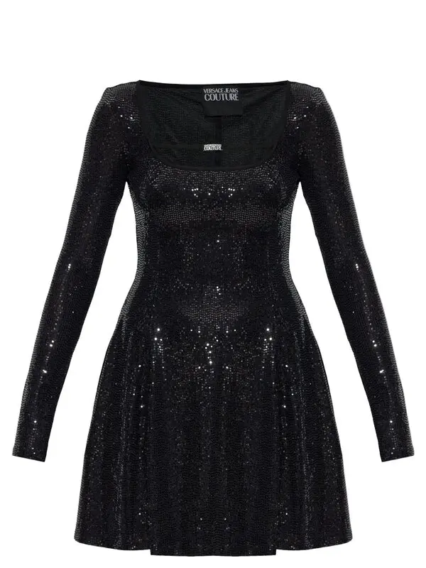 Versace Sequin-embellished Mini Dress - Black