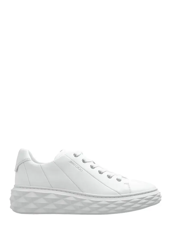 JIMMY CHOO Diamond Leather Sneakers - White