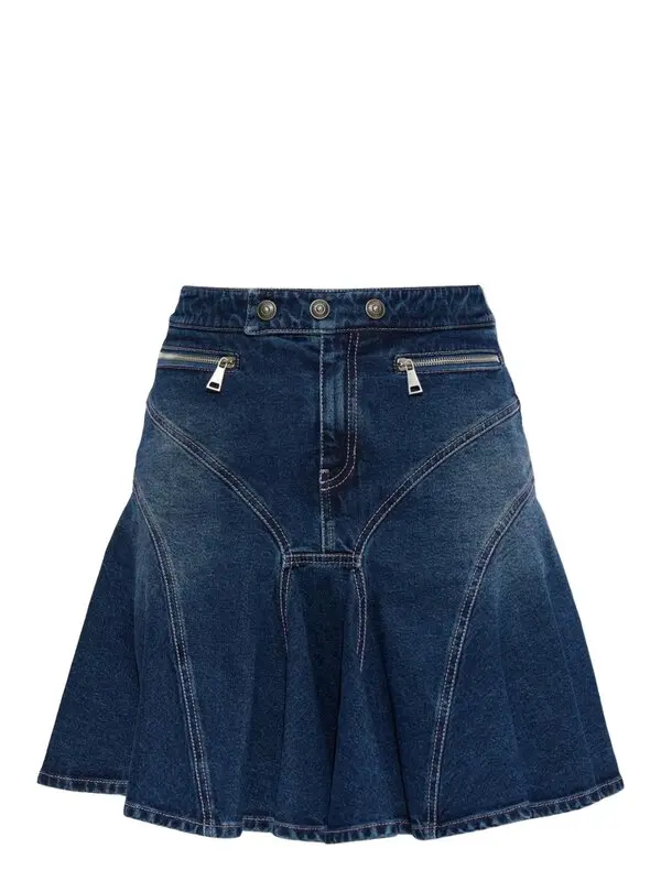 Versace Denim A-line Skirt - Navy Blue