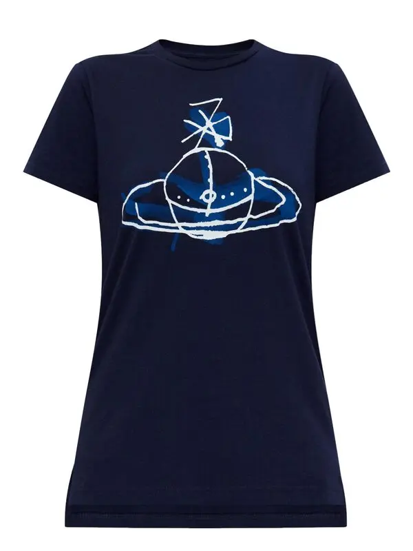 VIVIENNE WESTWOOD Logo T-shirt - Navy Blue