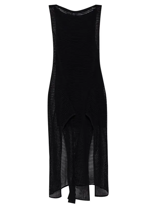 Alaïa Sleeveless Dress With Geometric Slits - Black