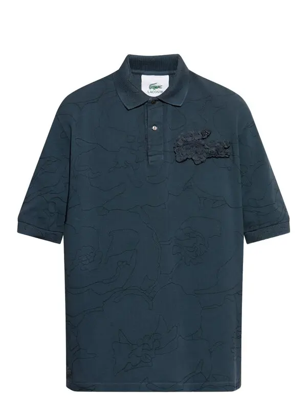 Lacoste Polo With Detachable Logo - Navy Blue
