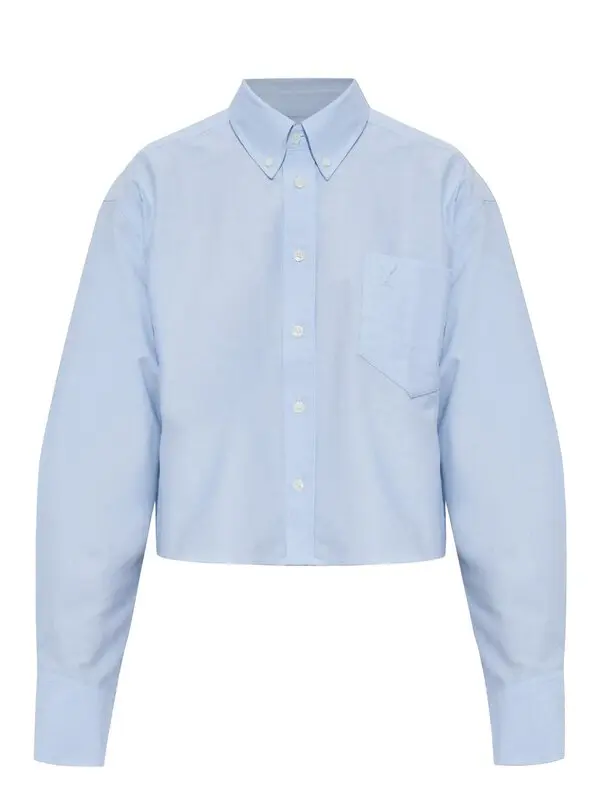 Ami Oversized Shirt With Pocket - Light Blue