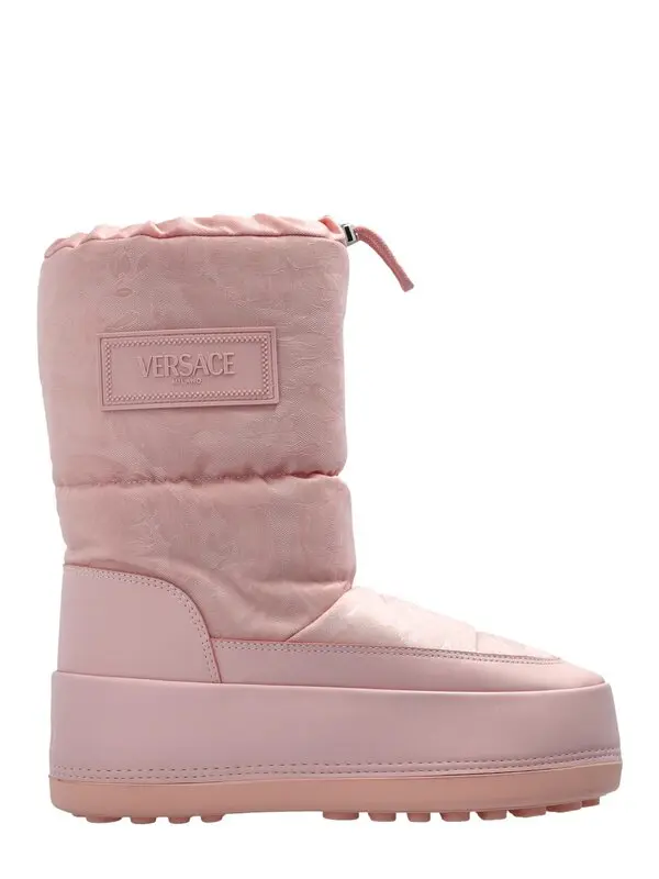Versace Barocco Pattern Snow Boots - Pink
