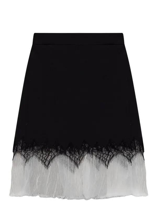 Alexander McQueen Lace Detail A-line Skirt - Black
