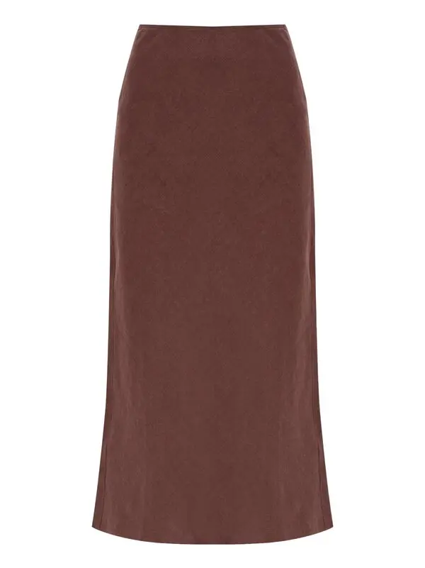 SAMSØE SAMSØE Saagneta Linen Midi Skirt - Brown