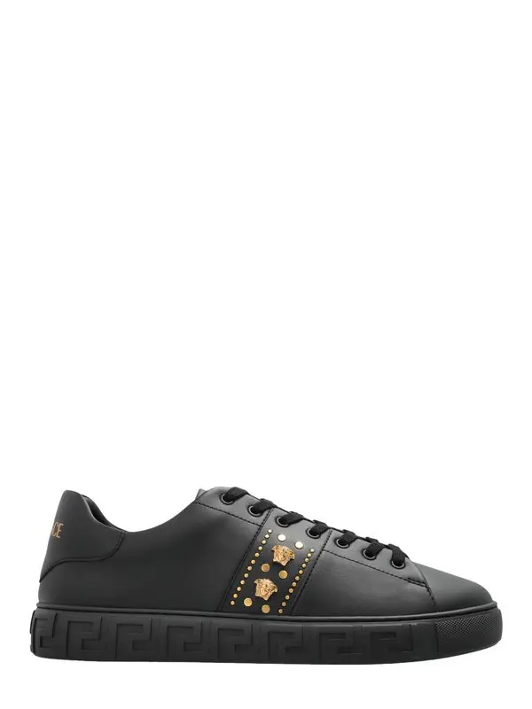 Versace Leather Sneakers - Black