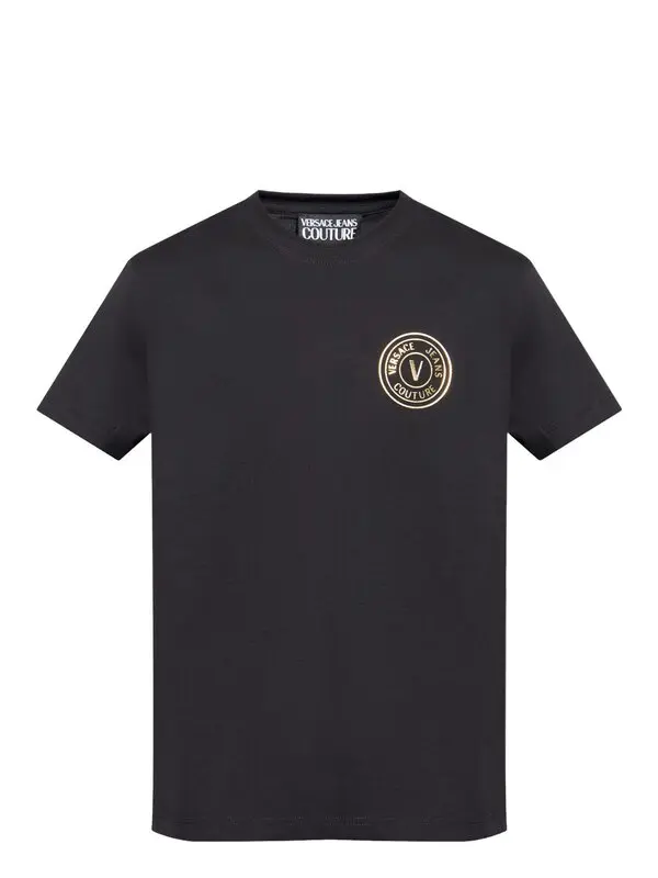 Versace T-shirt With Printed Logo - Black