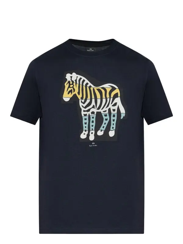 Paul Smith T-shirt With Colorful Print - Navy Blue