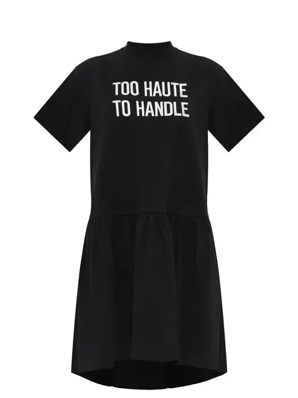 Moschino Embroidered Cotton Dress - Black