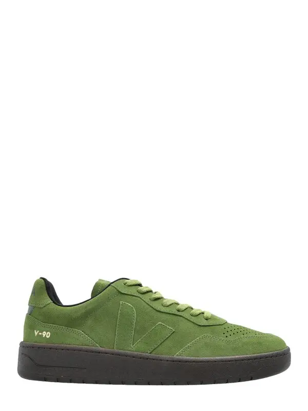 VEJA V-90 Suede Sneakers - Green