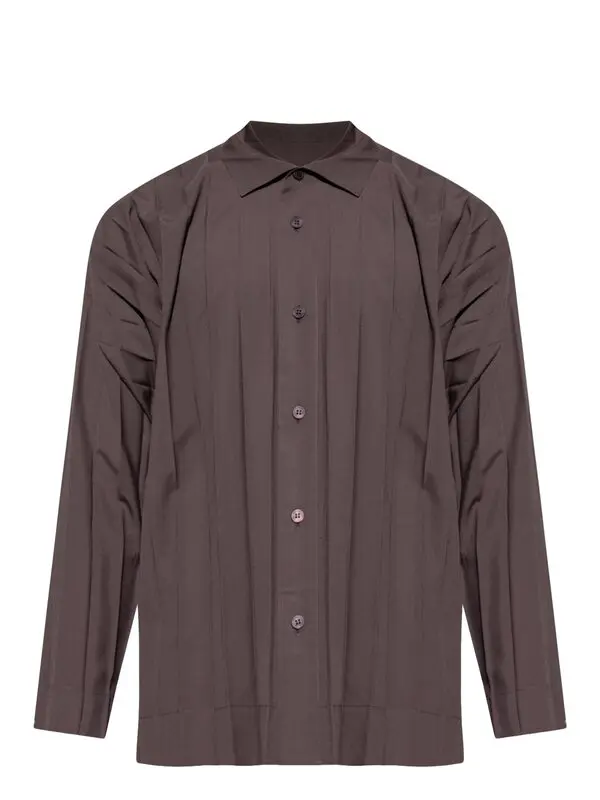 Issey Miyake Pleated Shirt - Brown