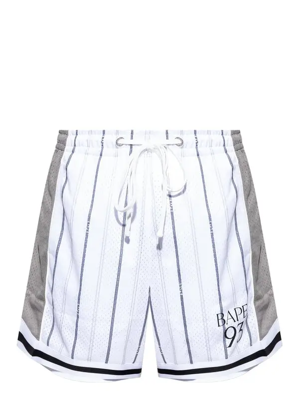 A BATHING APE® Logo Print Shorts - White