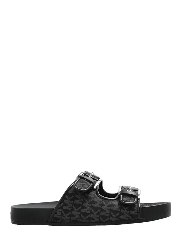 Michael Kors Byers Monogram Slides - Black