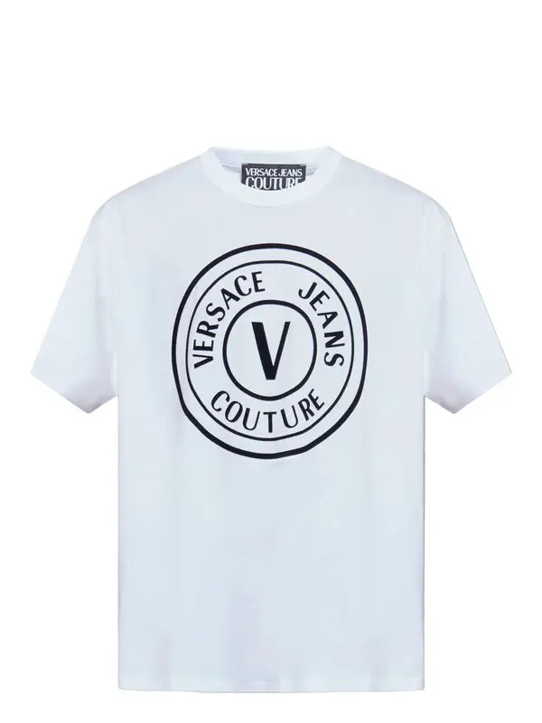 Versace T-shirt With A Velvet-finish Print - White