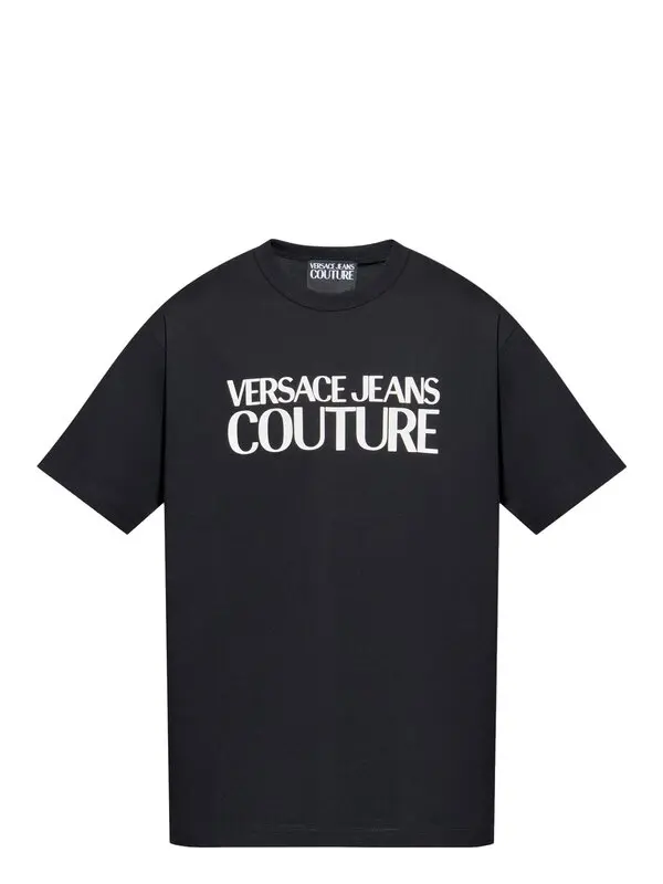 Versace T-shirt With Printed Logo - Black