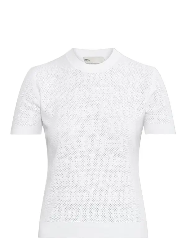 Tory Burch Round Neck Top - White