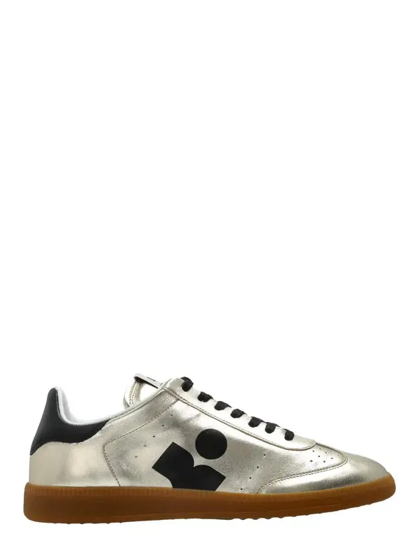 Isabel Marant Metallic Leather Sneakers - Gold